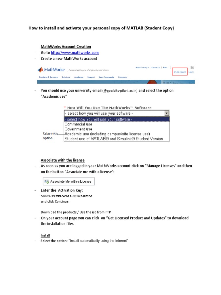 How To Install and Activate MATLAB PDF | PDF