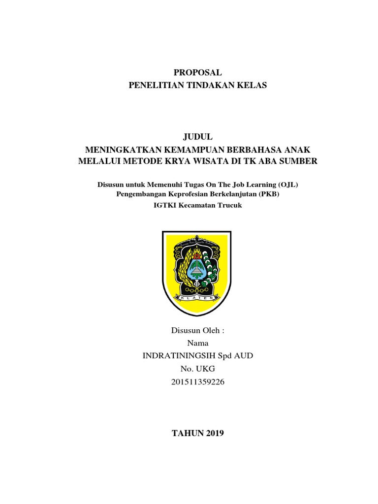 Contoh Cover Proposal PTK | PDF