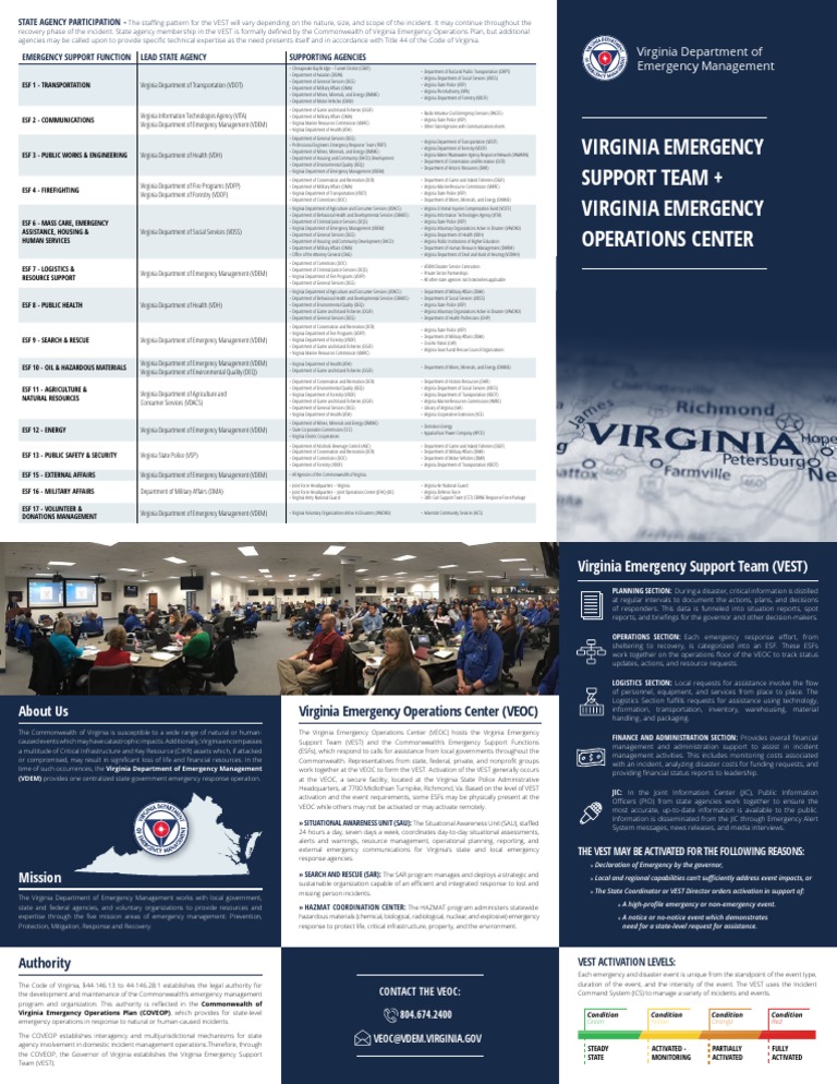 VDEM Trifold | PDF | Emergency | Virginia