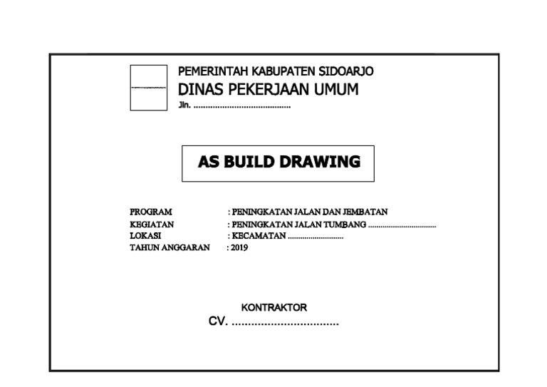 Contoh Sampul As Build Drawing PDF | PDF