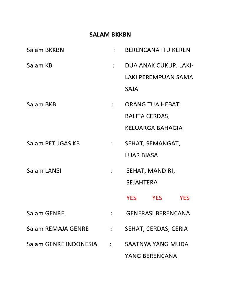 Salam BKKBN | PDF