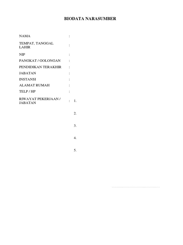 Biodata Narasumber Dan Moderator | PDF