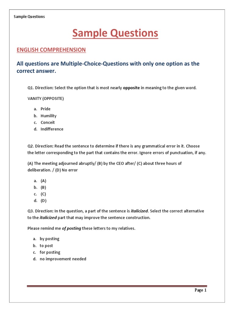 Sample Question Paper Nasscom | PDF | Outsourcing | Computing