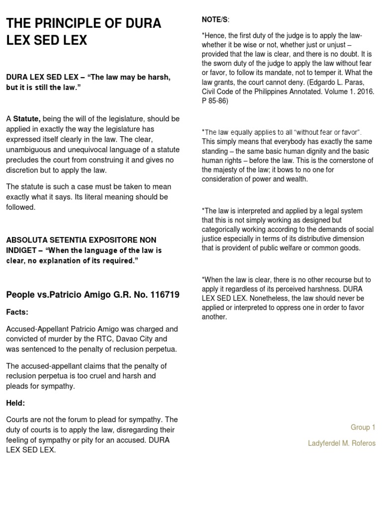 The Principle of Dura Lex Sed Lex | PDF | Ethical Principles | Justice