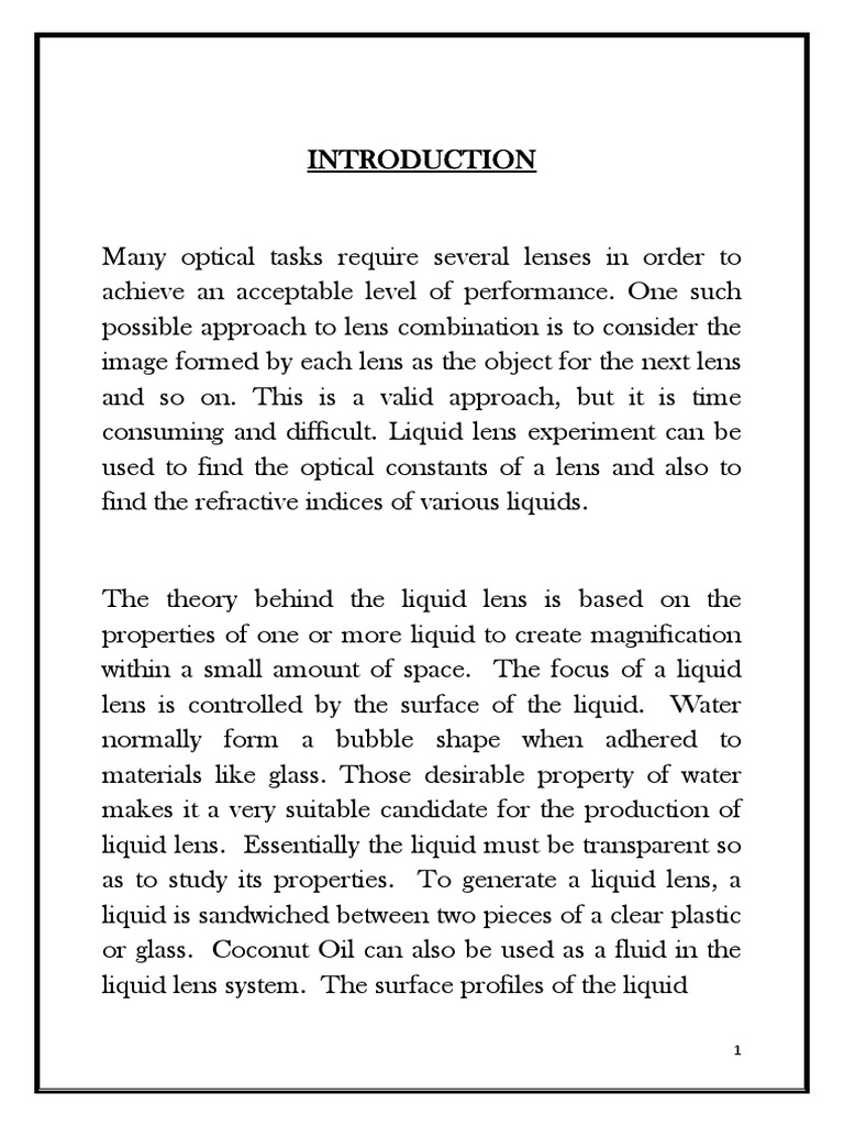 Physics Investigatory Project | PDF | Refractive Index | Optics