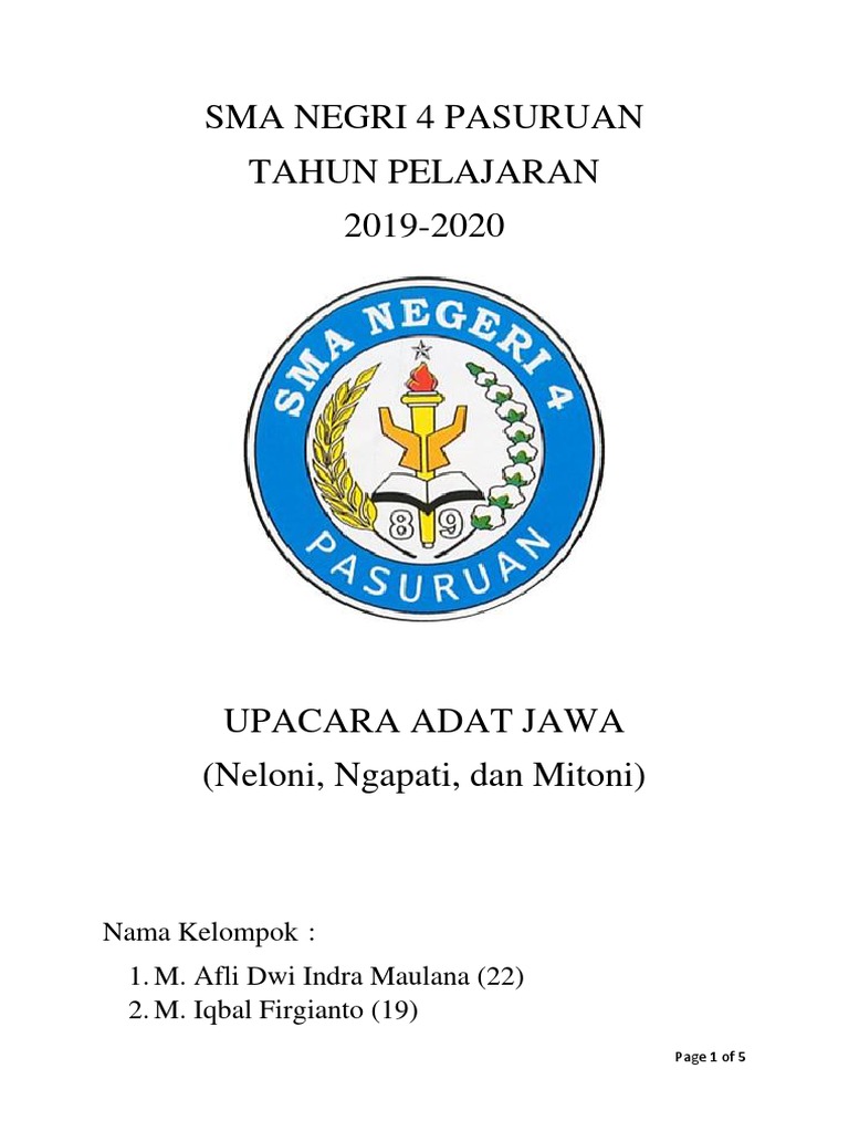 Makalah Upacara Adat Jawa Neloni Ngapati Lan Mitoni | PDF