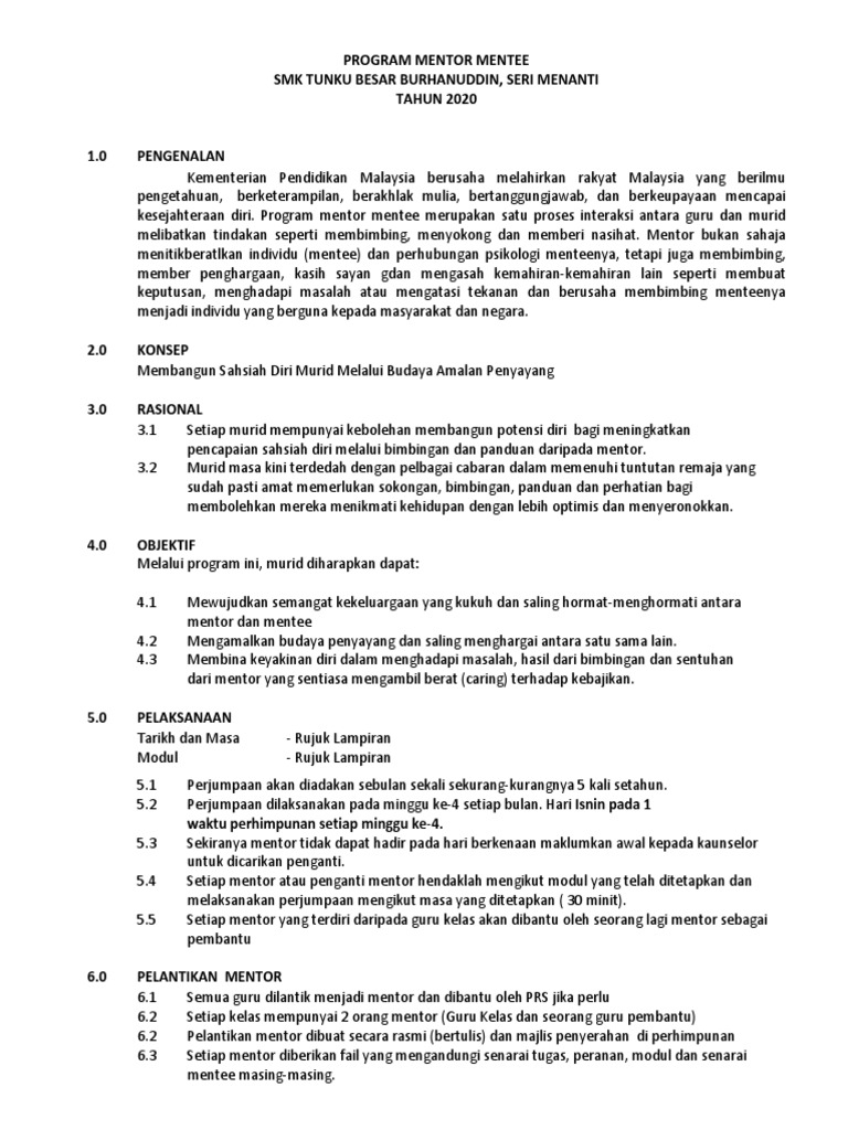 Kertas Kerja Mentor Mentee | PDF