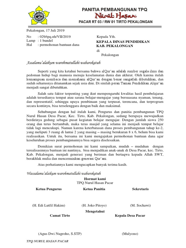 Proposal Permohonan Dana | PDF