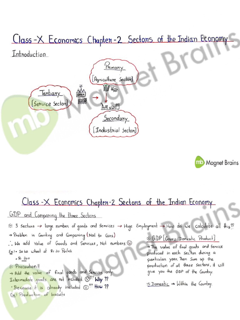 Class 10th Economics Chapter 2 Sectors of The Indian Economy | PDF