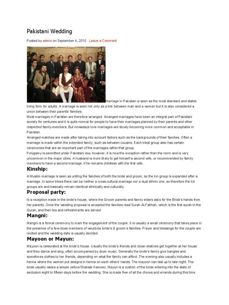 Pakistani Wedding: Kinship | Download Free PDF | Wedding | Marriage