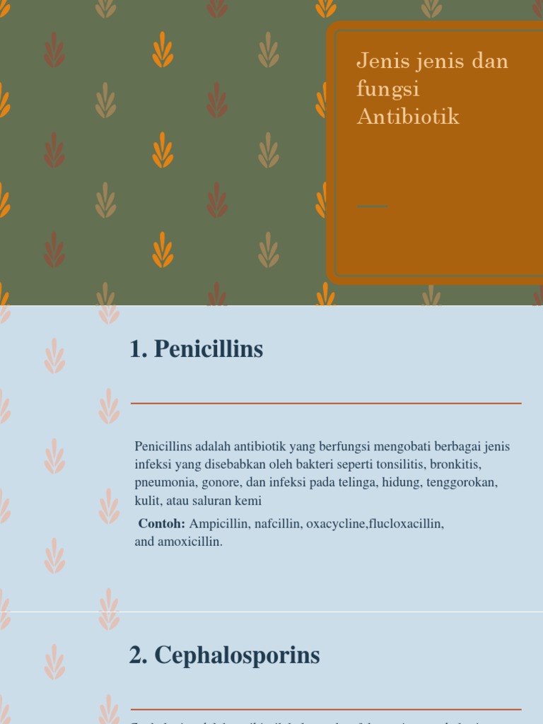 Jenis dan Fungsi Antibiotik Terlengkap | PDF