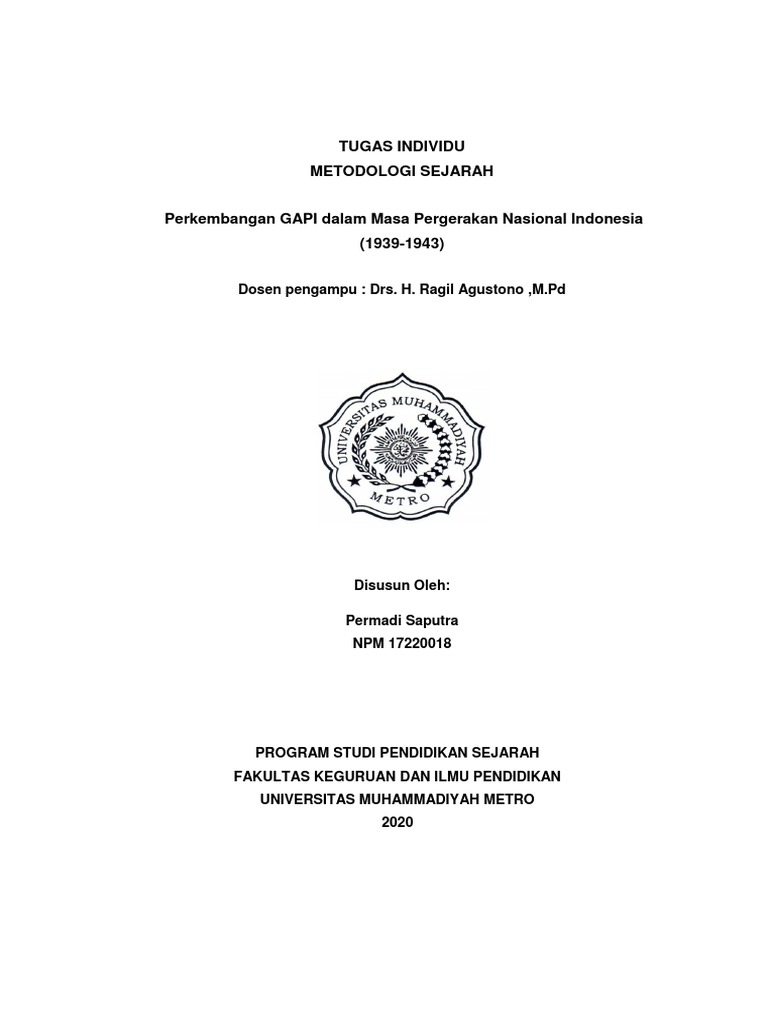 Perkembangan GAPI Dalam Masa Pergerakan Nasional Indonesia | PDF