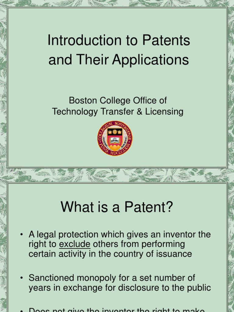 Patent Presentation | PDF | Provisional Application | Patent