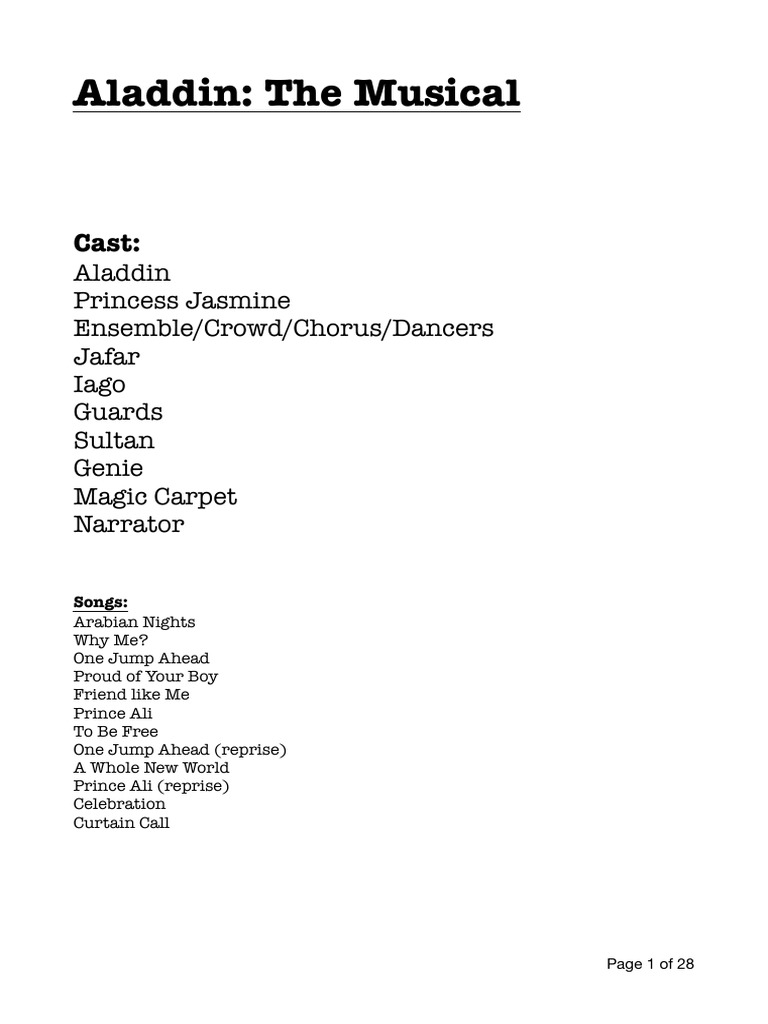 Aladdin Script | PDF