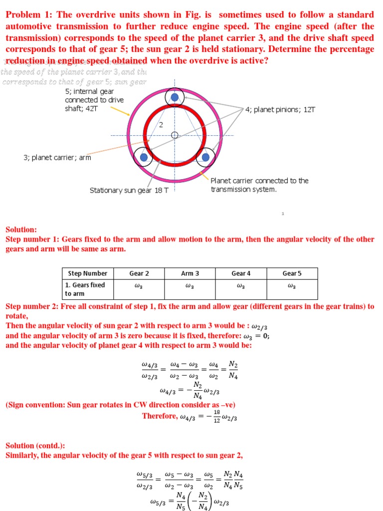 Planetary Gear Ratio Calculation | PDF | Transmission (Mechanics) | Gear