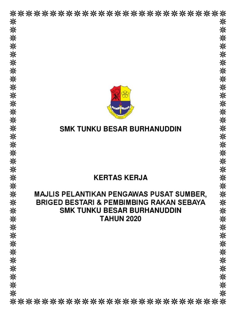 Kertas Kerja Pelantikan PPS, PRS, Briged Bestari 2020 | PDF
