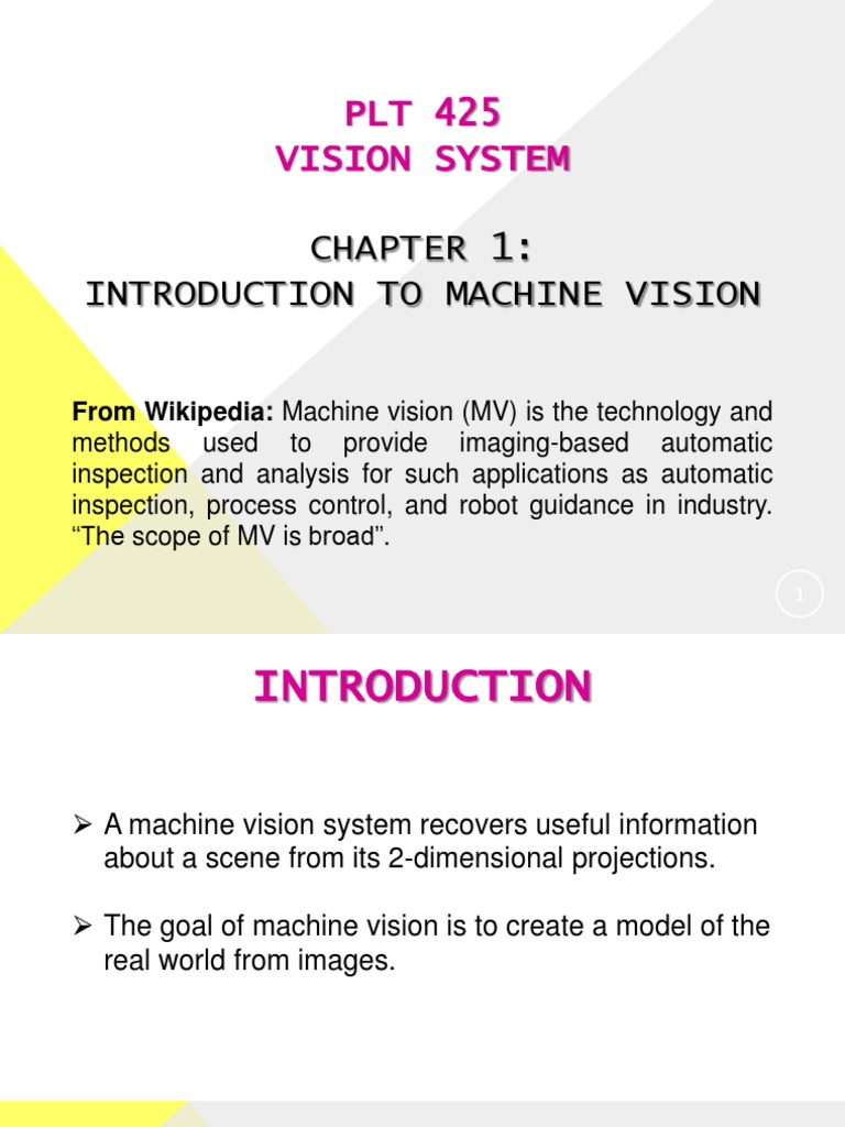 Chapter 1 - Introduction To Machine Vision Systems | PDF | Computer ...