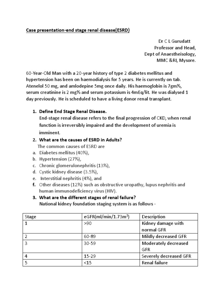 Case Presentation CKD | PDF | Renal Function | Chronic Kidney Disease