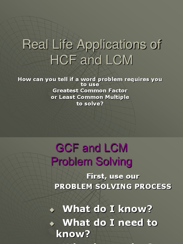 Real Life GCF and LCM Word Problems | PDF | Discrete Mathematics ...