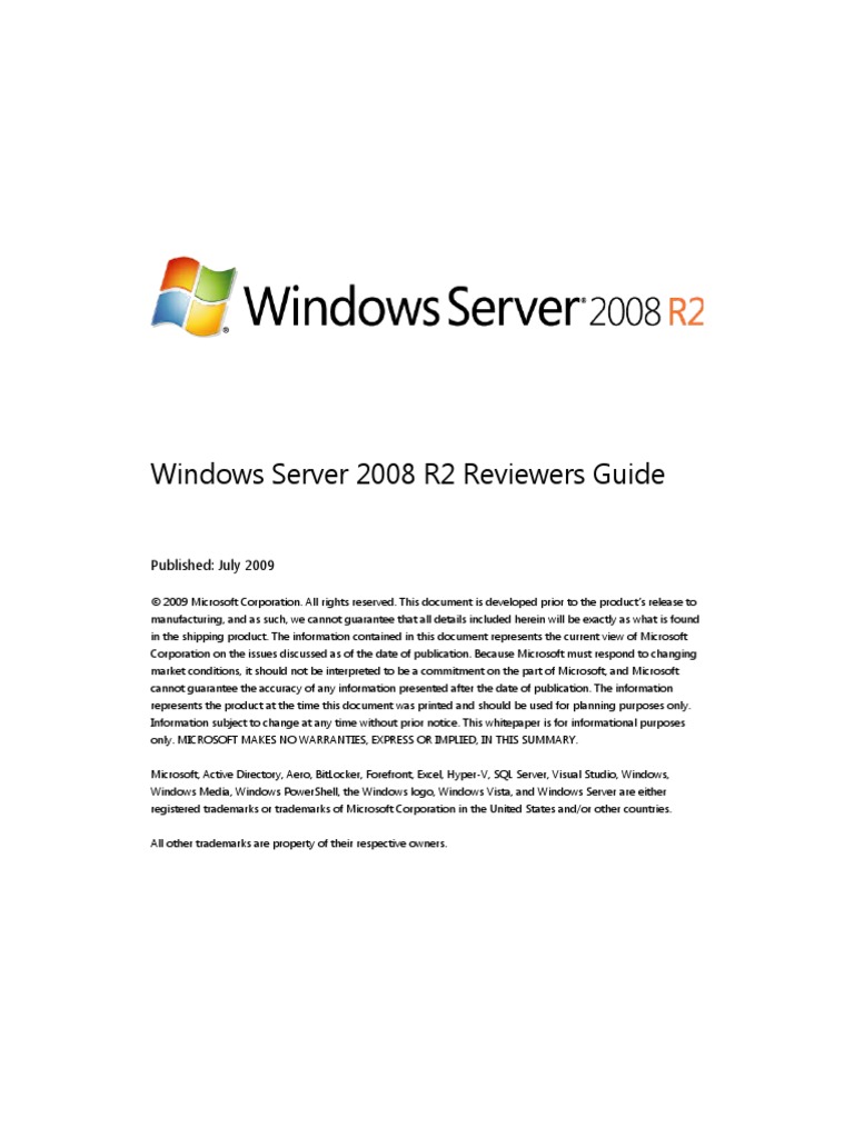 Windows Server 2008 R2 Reviewers Guide RTM | PDF | Remote Desktop ...