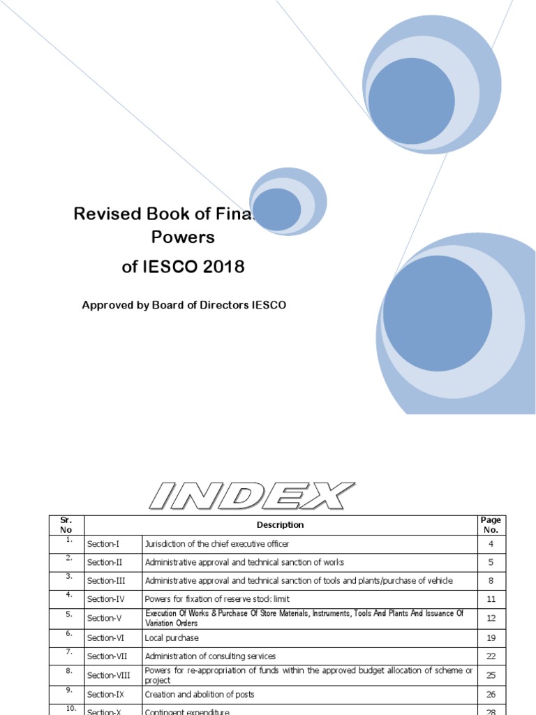 Revised Iesco Book of Financial Powers | PDF | Truck | Insulator ...