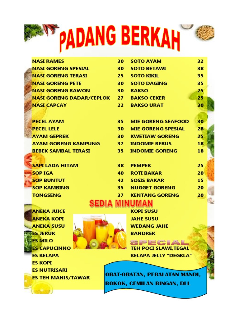 Contoh Menu | PDF