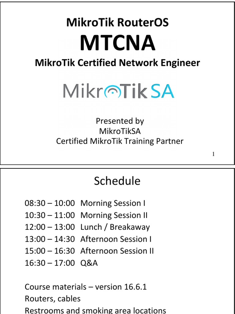 MikroTik RouterOS MTCNA Course Overview | PDF | Wireless Lan | Domain ...