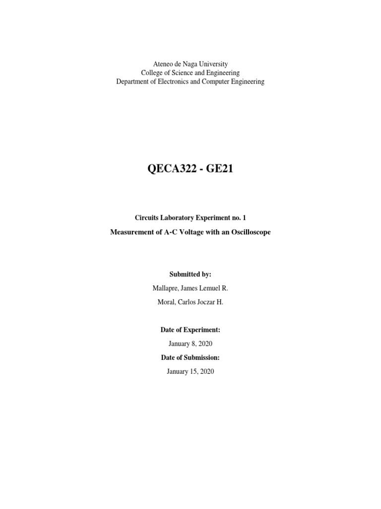 Circuits 2 Lab 1 Pdf Amplitude Voltage