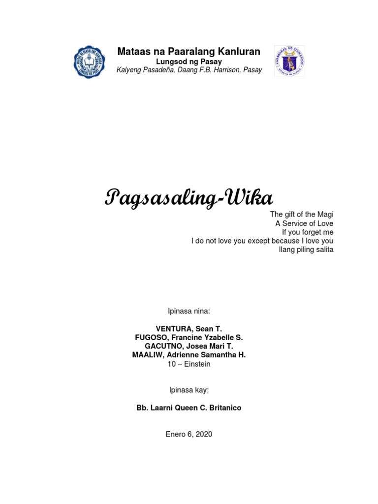 Pagsasalin Format | PDF