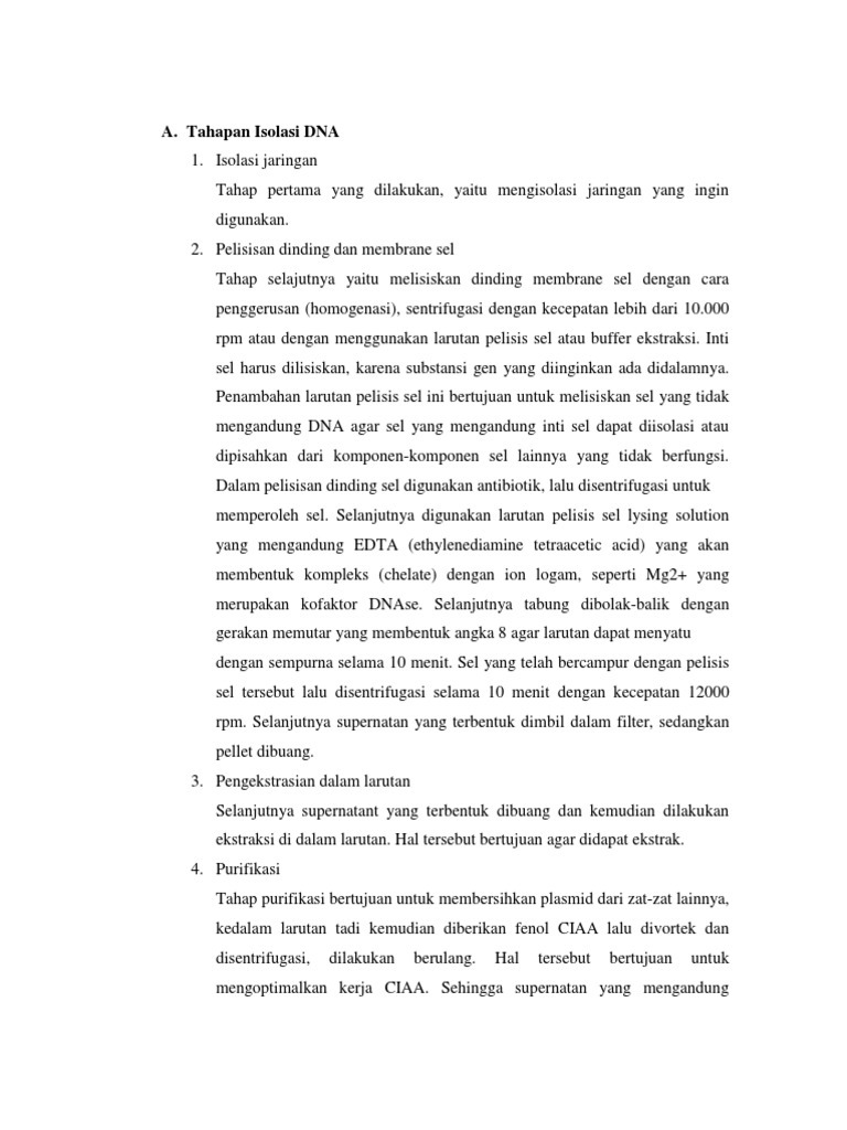 Tahapan Isolasi DNA | PDF