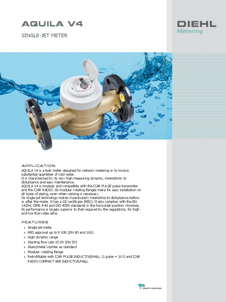 Water Meter - AQUILA V4 | Download Free PDF | Flow Measurement ...