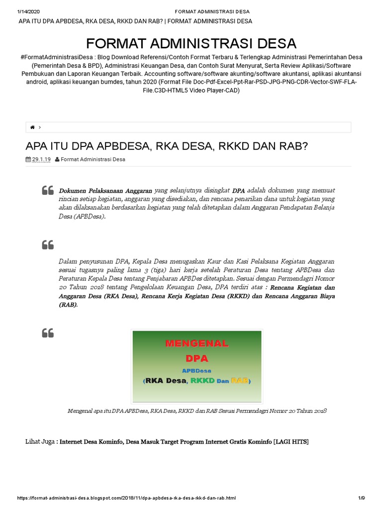 Pengertian Dpa Rka | PDF