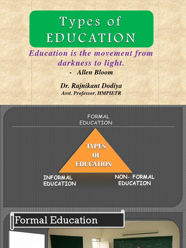 Types of Education | PDF | Learning | Curriculum