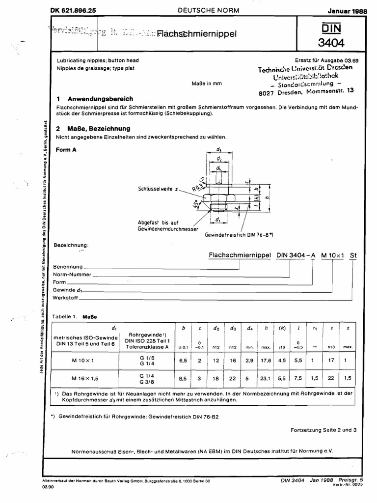 DIN 3404 - Grease Nipple | PDF