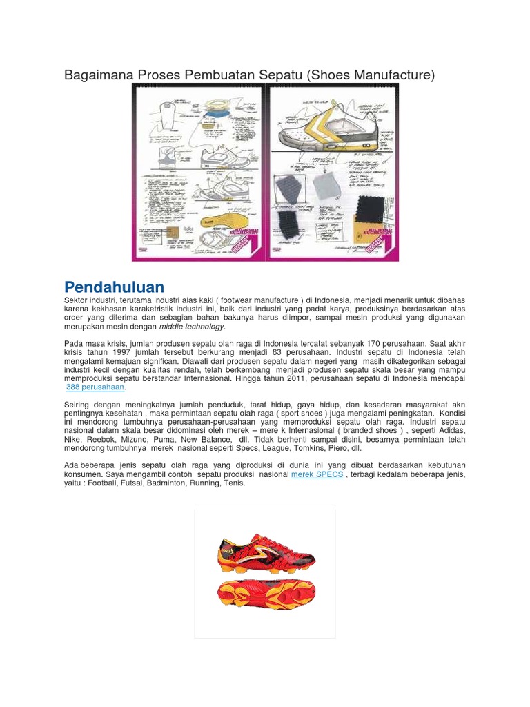 Bagaimana Proses Pembuatan Sepatu | PDF