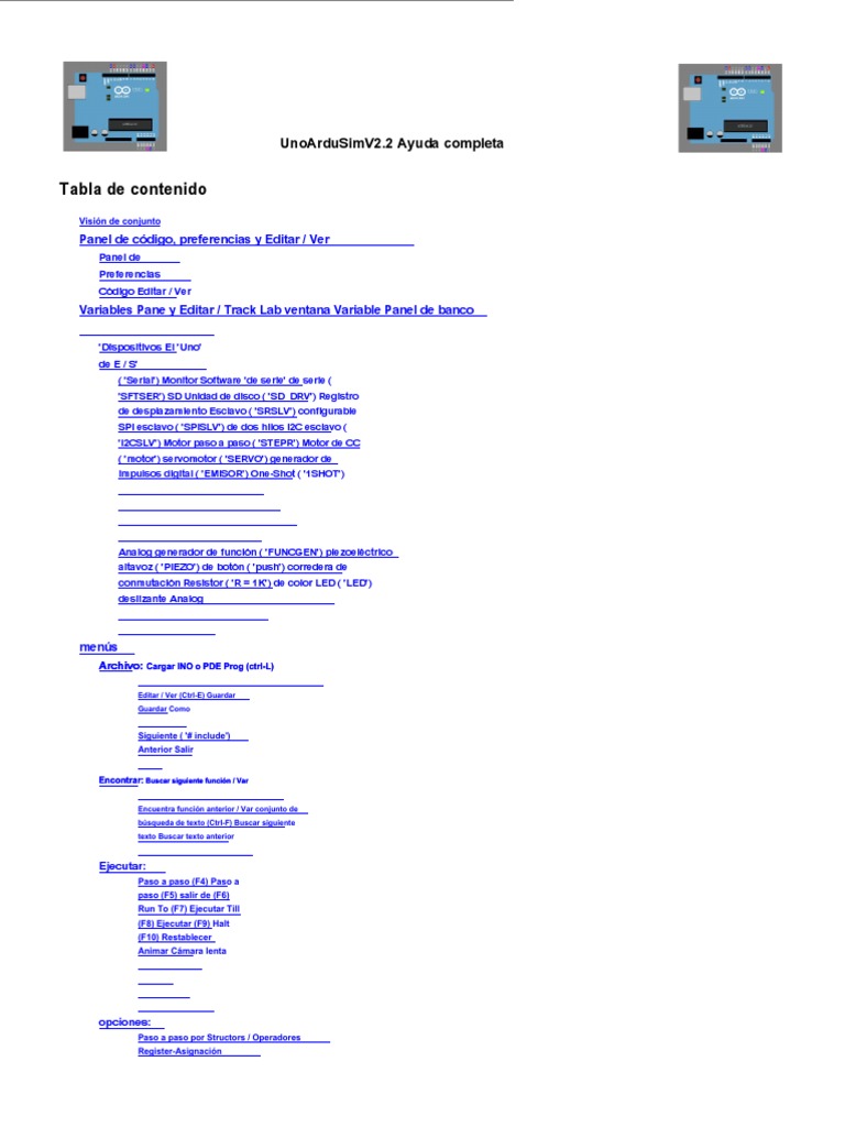 UnoArduSim FullHelp - En.es | PDF | Programa de computadora | Programación