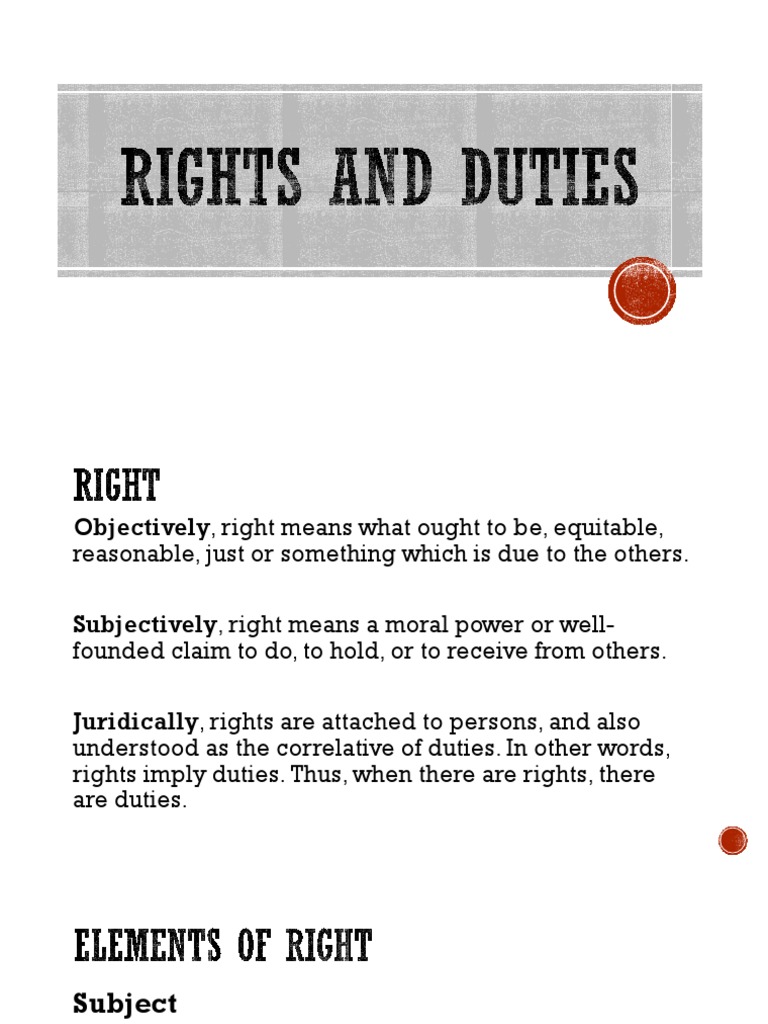 Rights and Duties | PDF | Rights | Ethical Principles