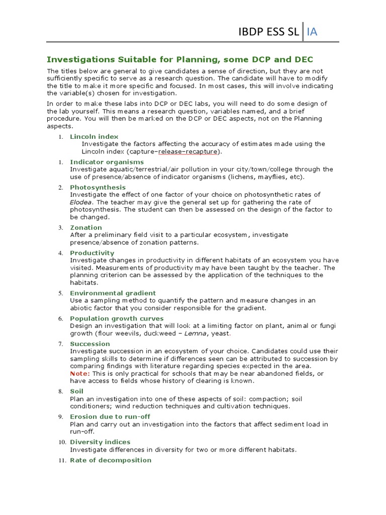 IA Ideas For Ib Ess | PDF | Surface Runoff | Soil