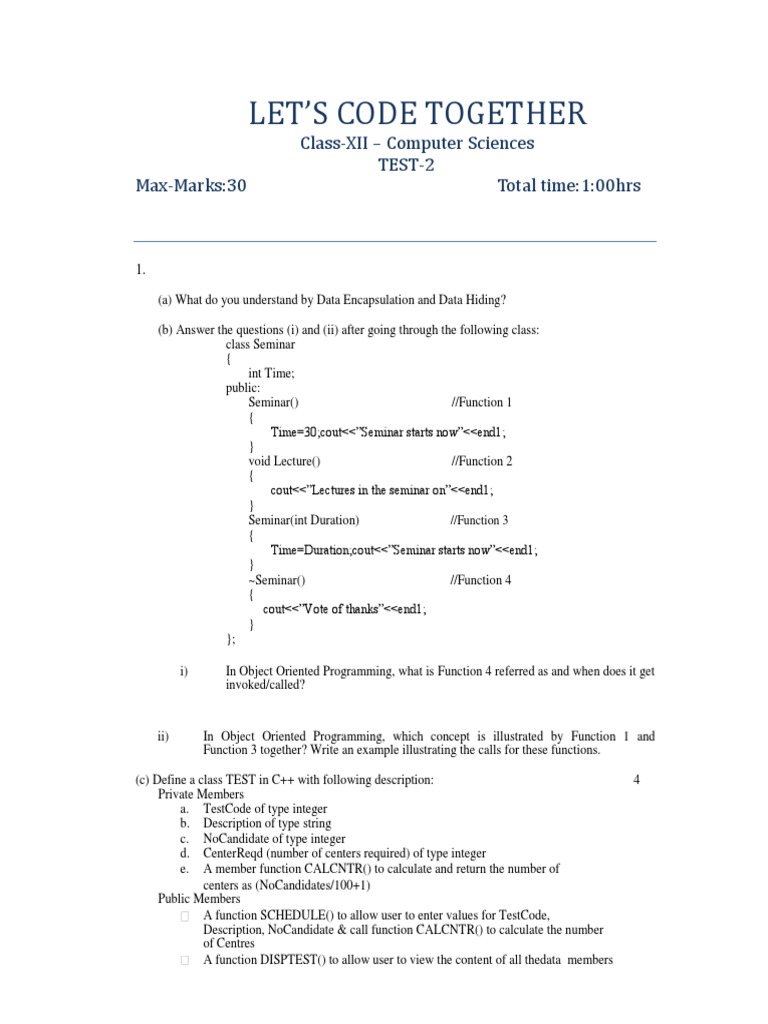 Testclassesconsinh Pdf Subroutine Integer Computer Science