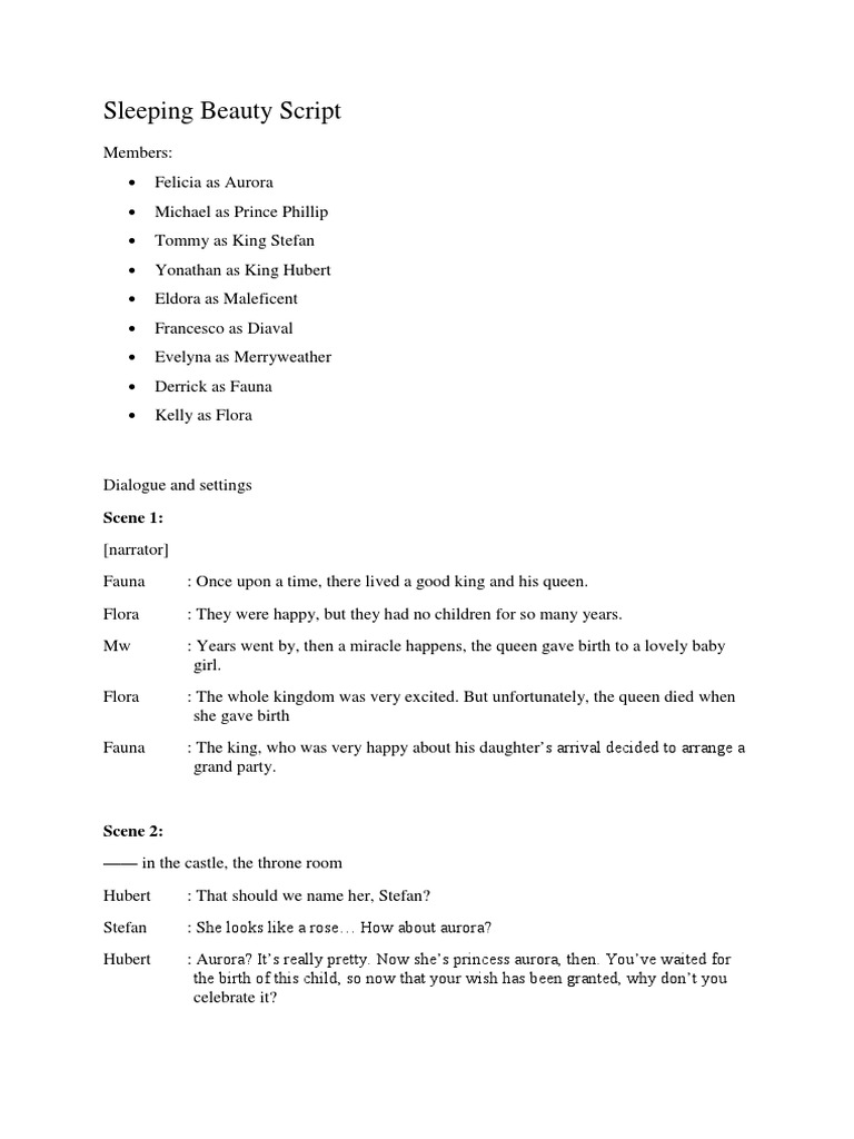 Script Sleeping Beauty | PDF