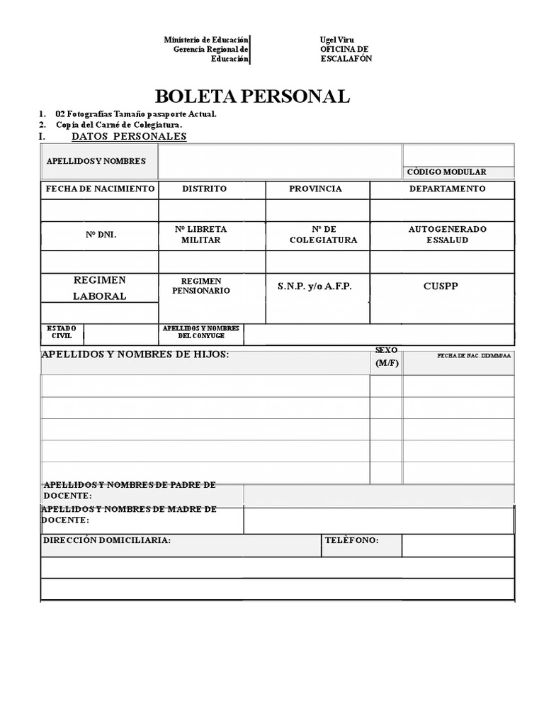 2 Boleta Personal | PDF | Aprendizaje | Modificación de comportamiento