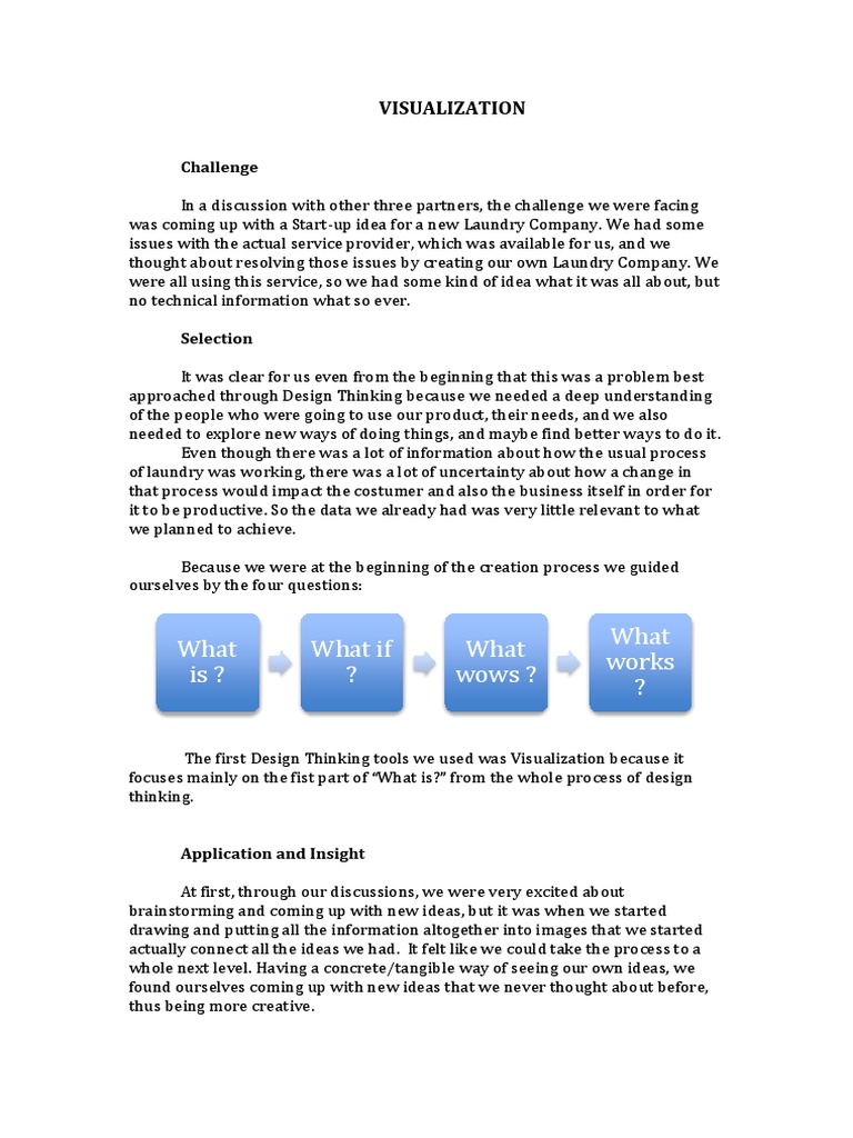 VISUALIZATION - Design Thinking Assignment | PDF | Design Thinking | Visualization (Graphics)