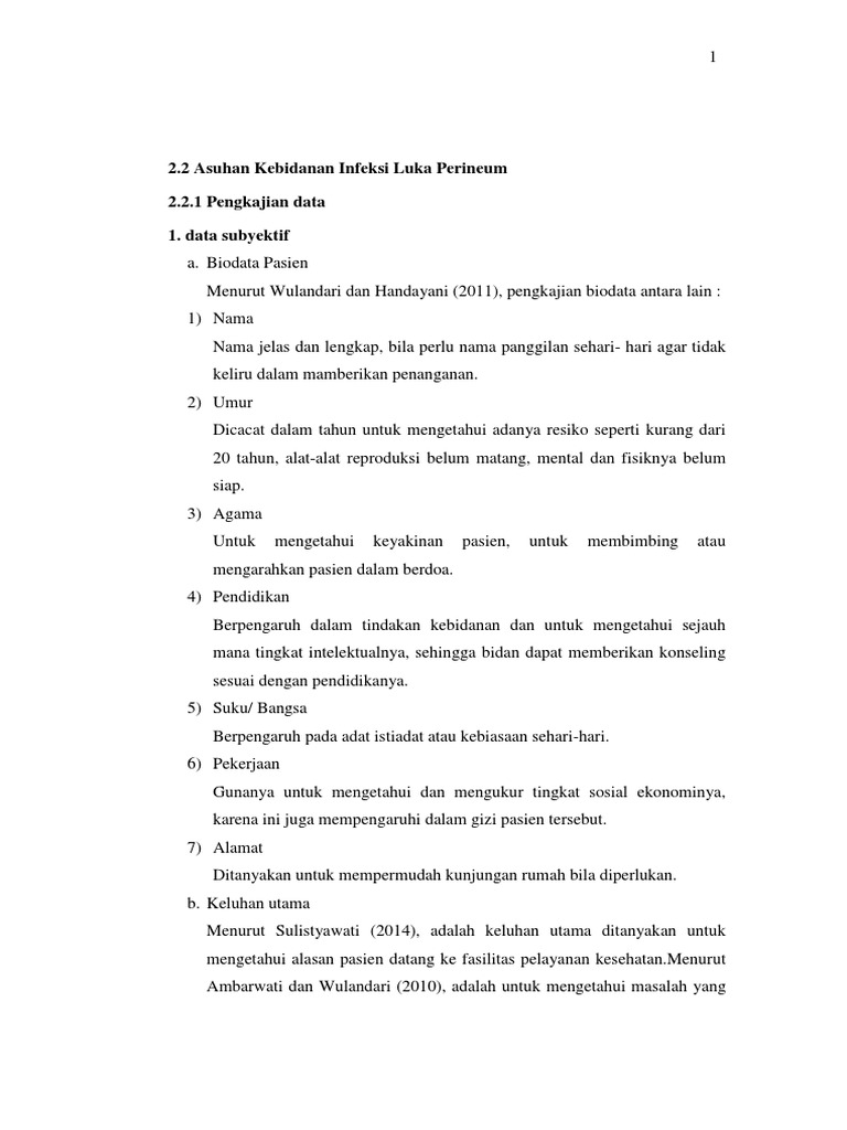 Asuhan Kebidanan Infeksi Luka Perineum Dan Abdominal | PDF