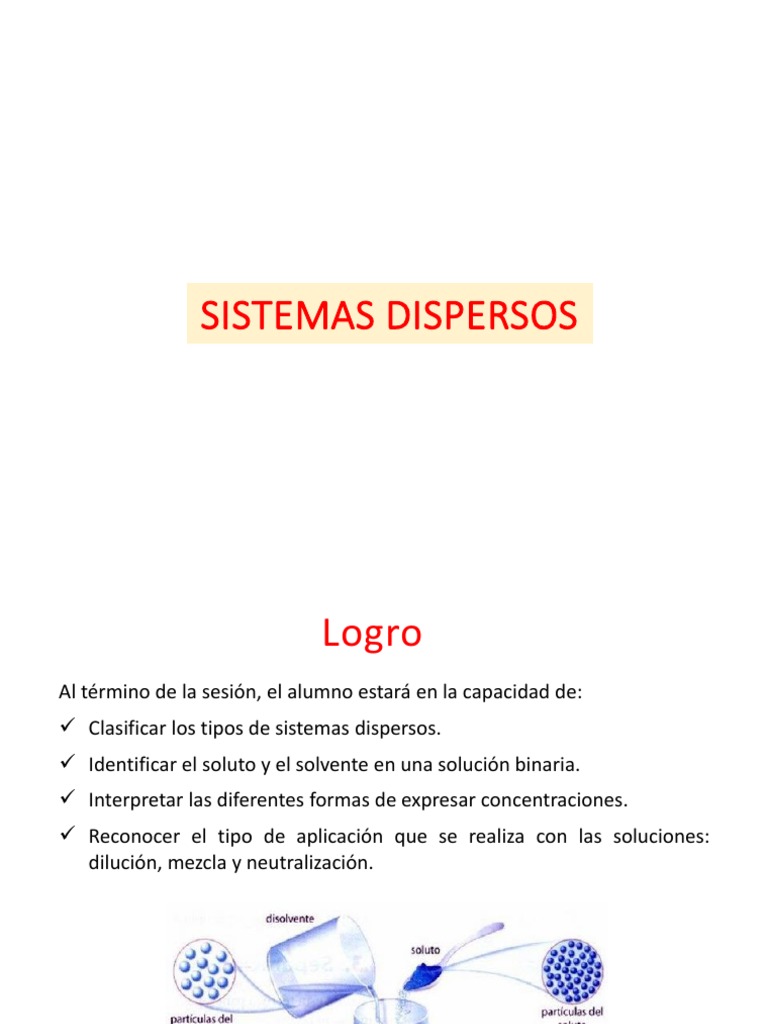 Sistema Disperso - Soluciones | PDF | Coloide | Solvacion