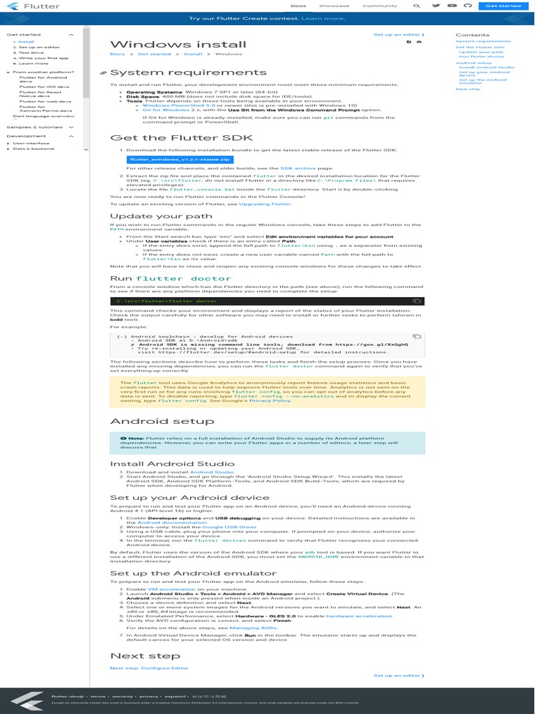 Getting Started with Flutter on Windows: A Guide to Installing and Setting Up the Flutter SDK ...