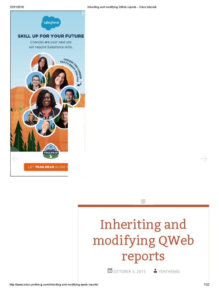 Inheriting And Modifying Qweb Reports Odoo Tutorials Pdf Computing Software 2464