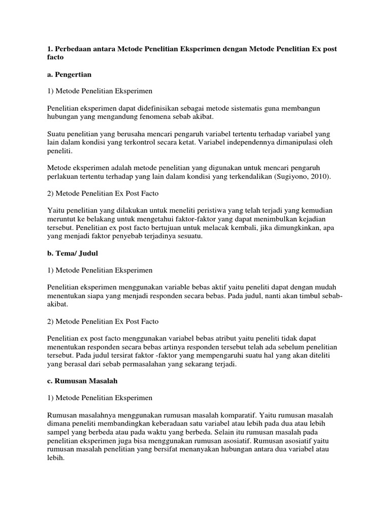 Perbedaan Eksperimen N Expo Facto | PDF