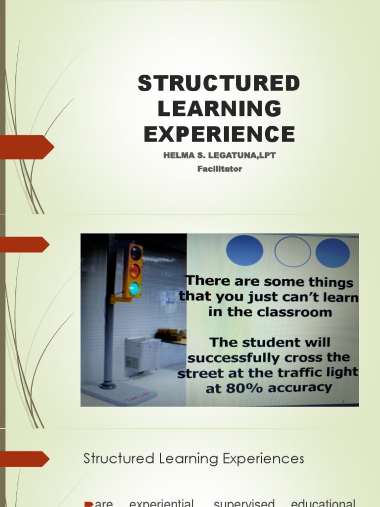STRUCTURED LEARNING EXPERIENCE PPT - Helma | Download Free PDF ...
