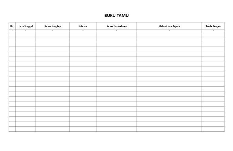 Contoh Format Buku Tamu | PDF