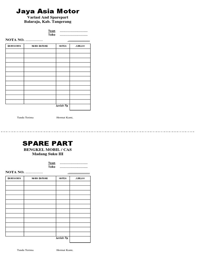 Nota Nota Toko | PDF